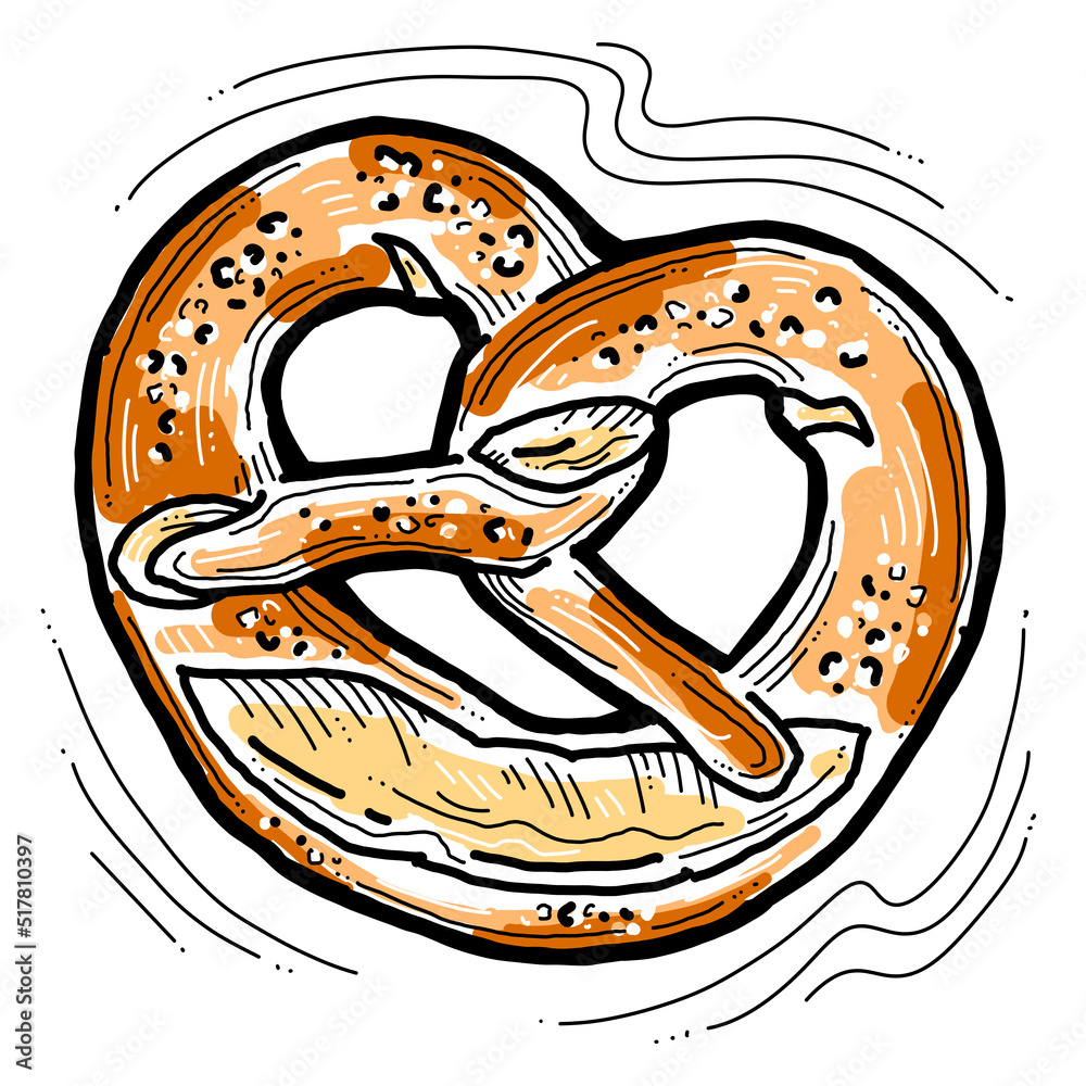 Tasty brezel for Oktoberfest celebration. Baked snack, bread for cafe ...