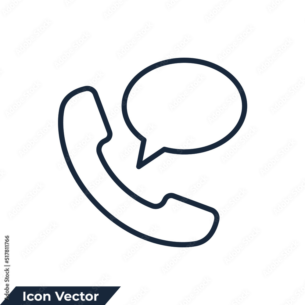 Phone icon logo vector illustration. support symbol template for ...