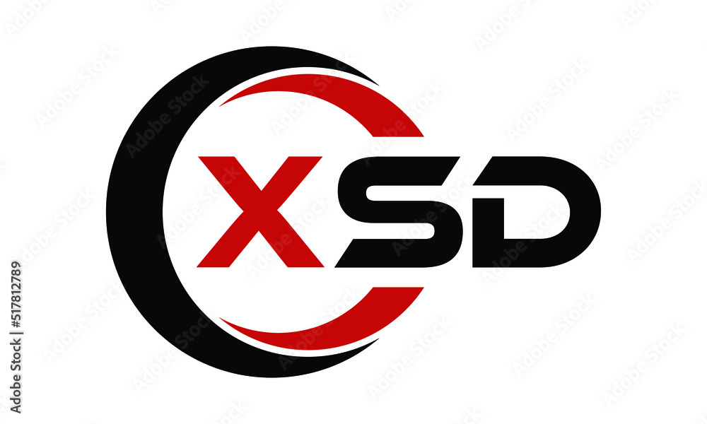 XSD swoosh three letter logo design vector template | monogram logo ...