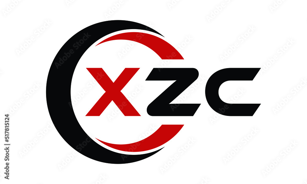 XZC swoosh three letter logo design vector template | monogram logo ...
