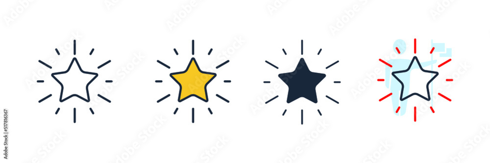 Shiny star icon logo vector illustration. excellence symbol template ...