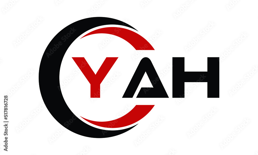 YAH swoosh three letter logo design vector template | monogram logo ...