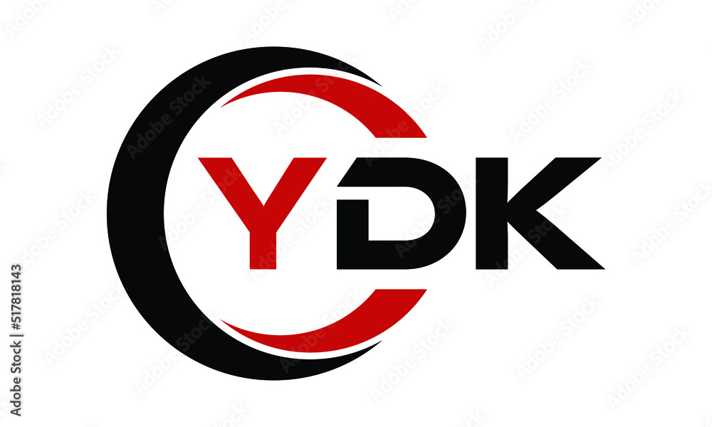 YDK swoosh three letter logo design vector template | monogram logo ...