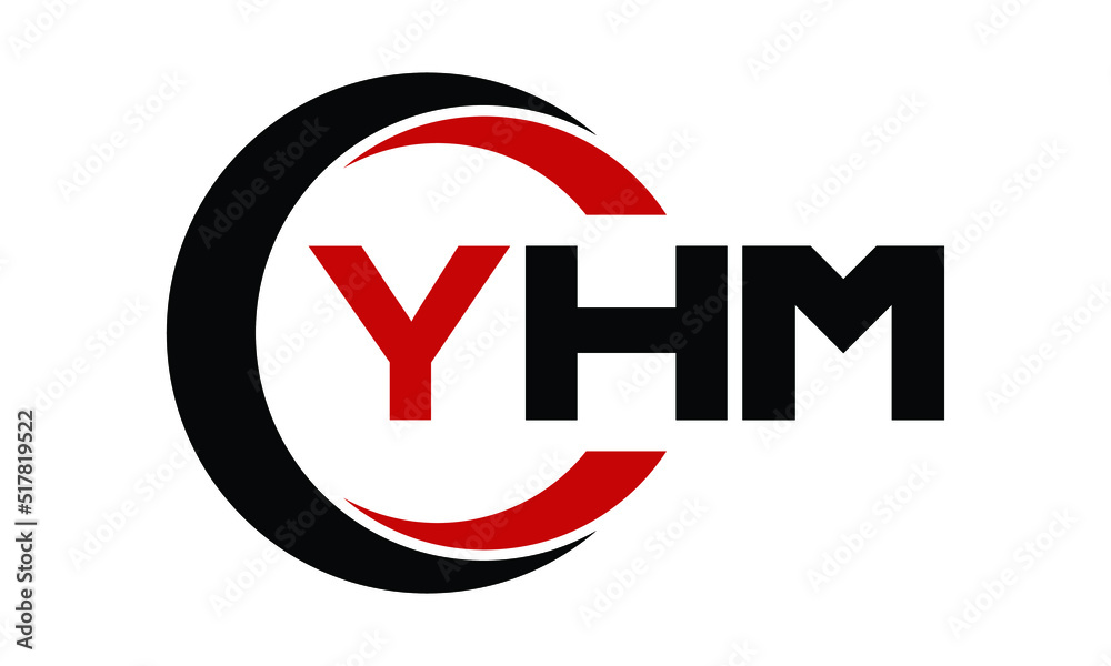 YHM swoosh three letter logo design vector template | monogram logo ...