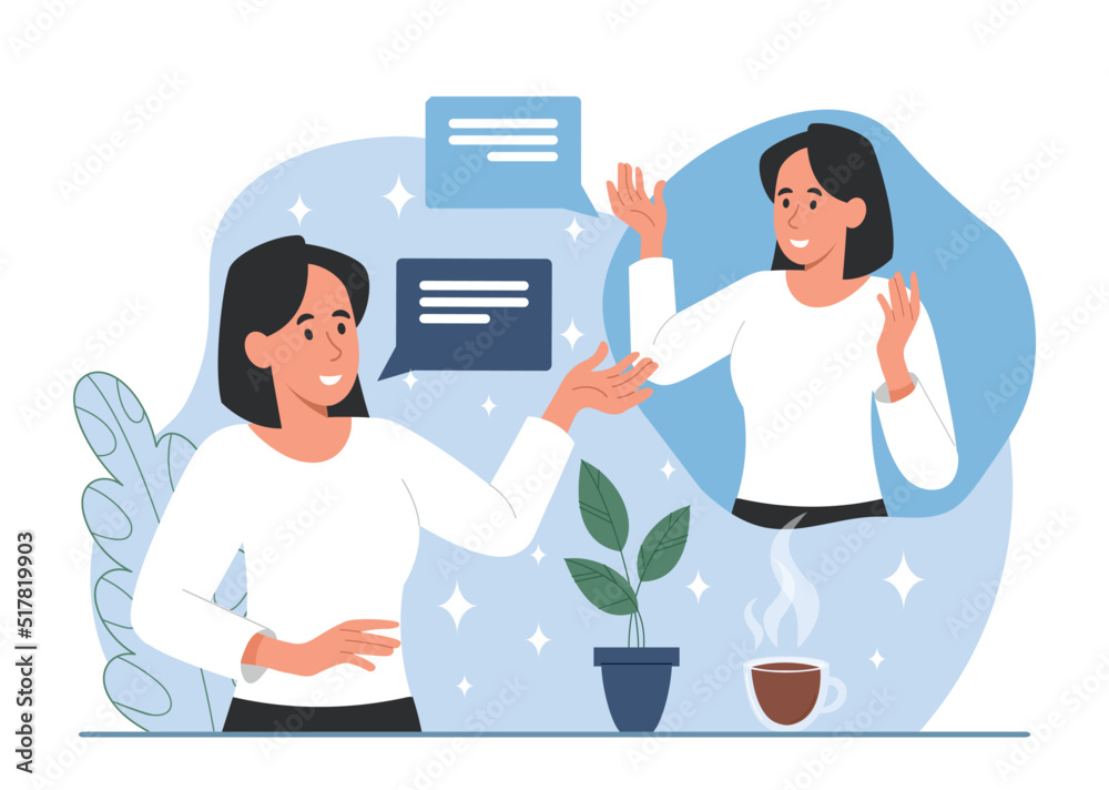 Dialog with herself. Metaphor of mental illness, bipolar disorder ...