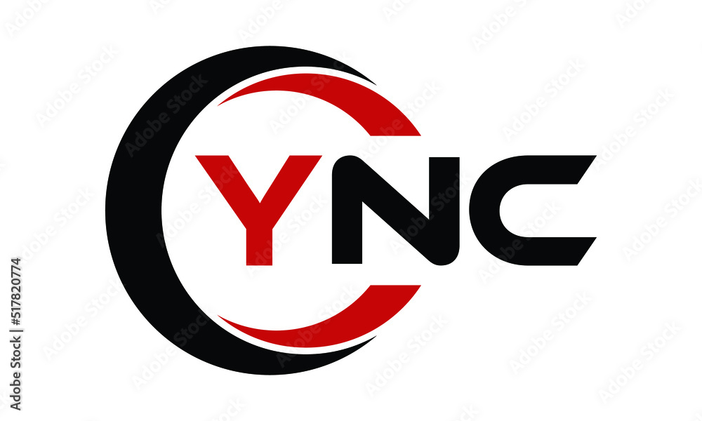 YNC swoosh three letter logo design vector template | monogram logo ...