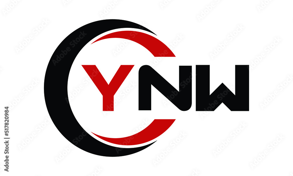 YNW swoosh three letter logo design vector template | monogram logo ...
