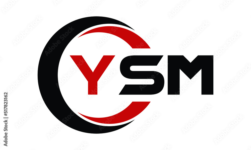 YSM swoosh three letter logo design vector template | monogram logo ...