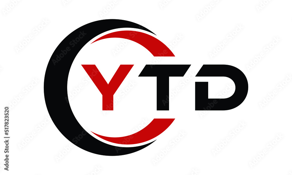 YTD swoosh three letter logo design vector template | monogram logo ...