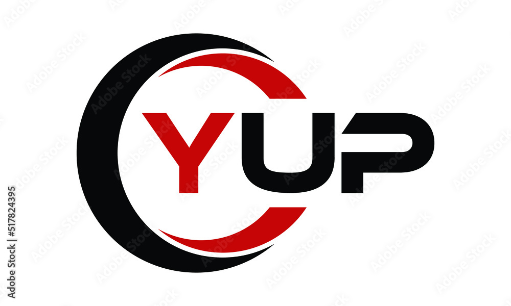 YUP swoosh three letter logo design vector template | monogram logo ...