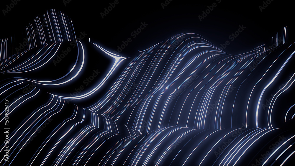 Sound Wave and Audio Technology Concept. Blue, Futuristic Digital Style ...