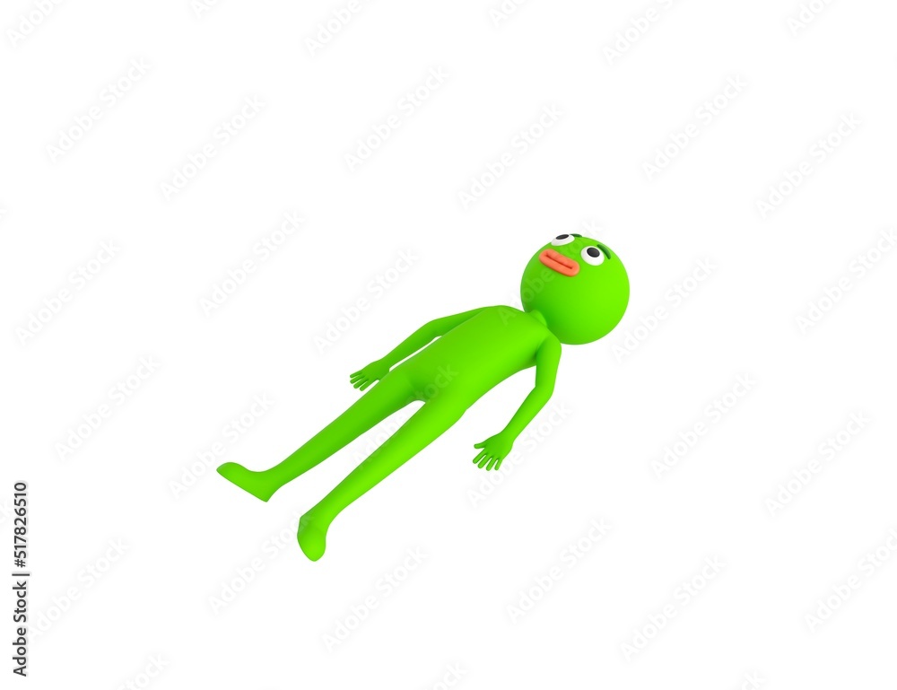Green Man character lying on floor in 3d rendering. Stock Illustration ...