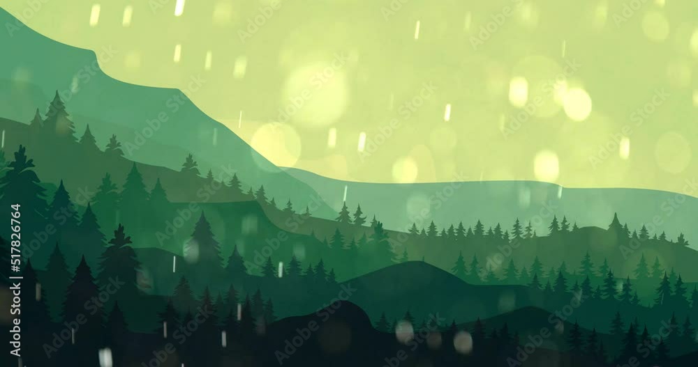 animated background of high mountains and greenery trees Stock Video ...