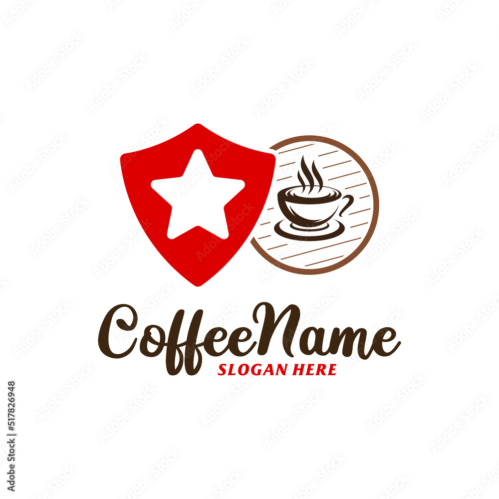 Star Coffee Logo Design Template. Coffee Star logo concept vector ...