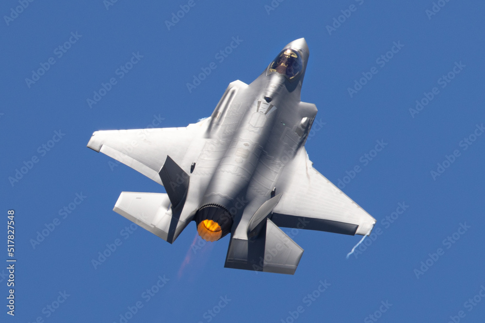 close top view of a F-35A Lightning II with afterburner on Stock Photo ...