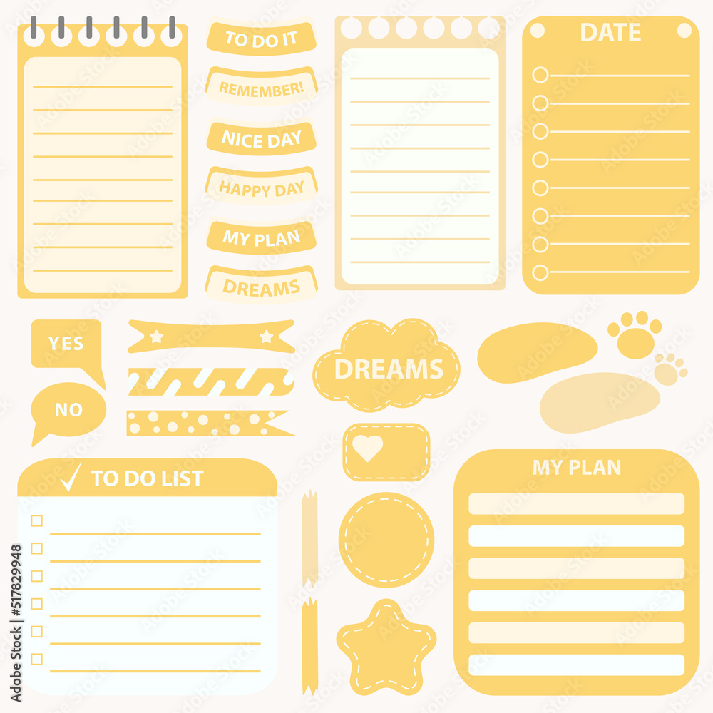 Cute paper note and printable. To do list template Stock Vector | Adobe ...