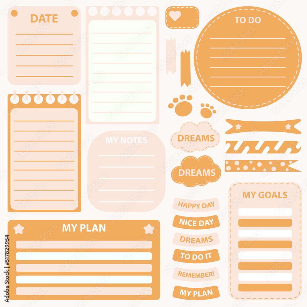 Cute paper note and printable. To do list template Stock Vector | Adobe ...