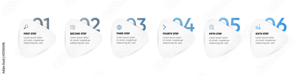 6 steps triangle arrow modern infographic design. presentation template ...