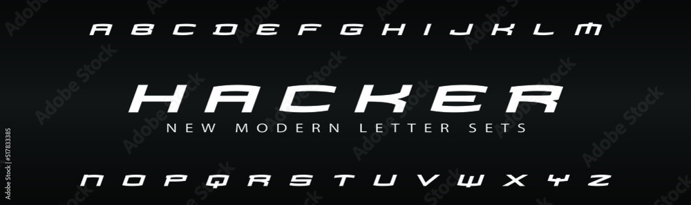 HACKER Elegant alphabet letters font and number. Classic Lettering Minimal Fashion Designs ...