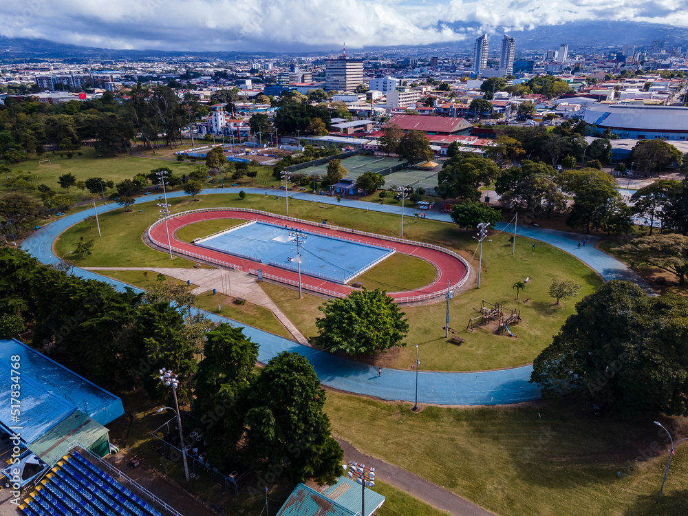 Beutiful aerial view of La Sabana Metropolitan Park in the center of ...