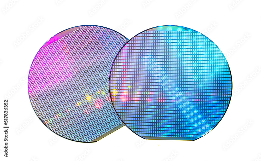 Poster Semiconductor wafer disk made of silicon isolated on white ...