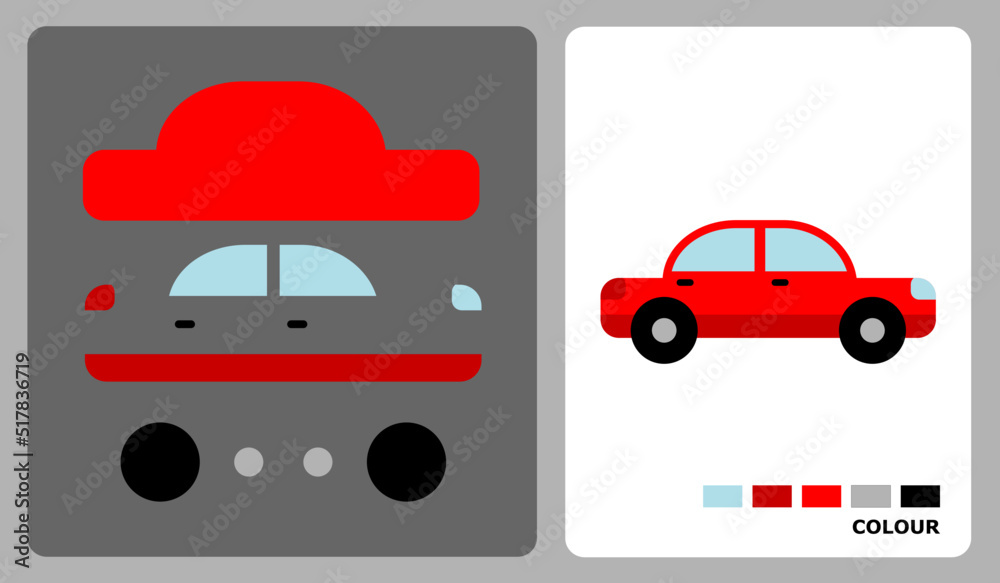 car felt pattern for kids crafts or paper crafts. Vector illustration ...