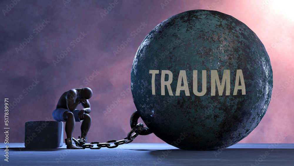 Trauma that limits life and make suffer, imprisoning in painful ...