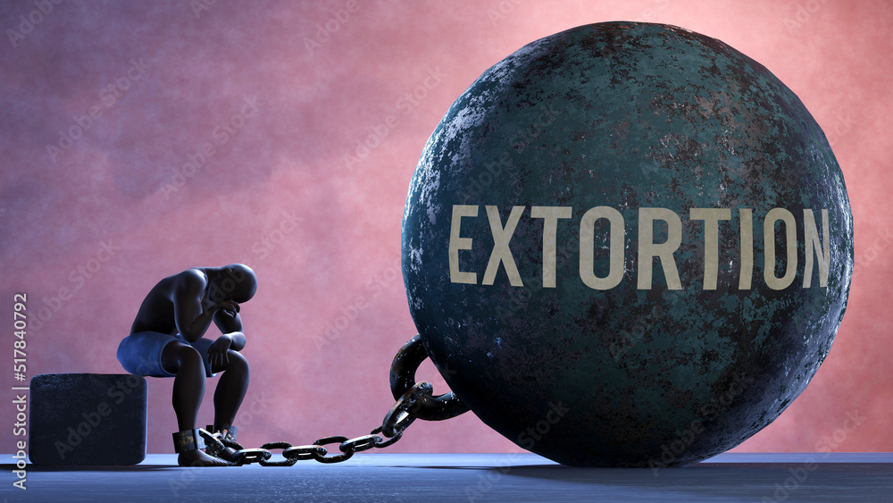 Extortion that limits life and make suffer, imprisoning in painful ...