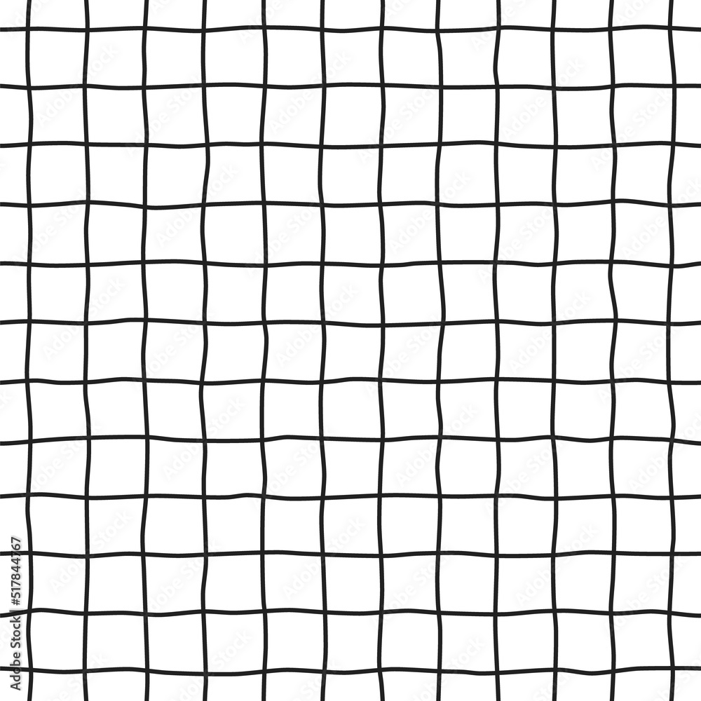 Line seamless pattern. Simple grid with stripe outline. Square doodle ...