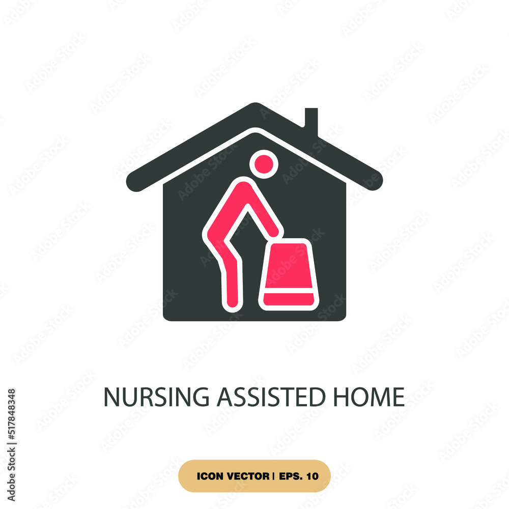nursing assisted home icons symbol vector elements for infographic web ...