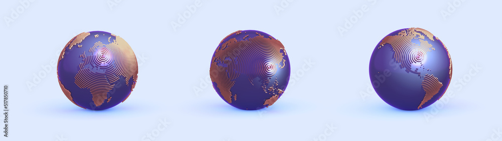 Planet earth 3d render/Planet earth with continents, consisting of 3d ...