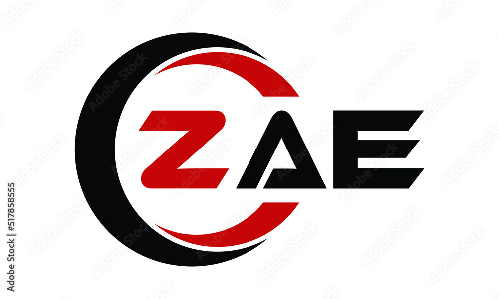 ZAE swoosh three letter logo design vector template | monogram logo ...