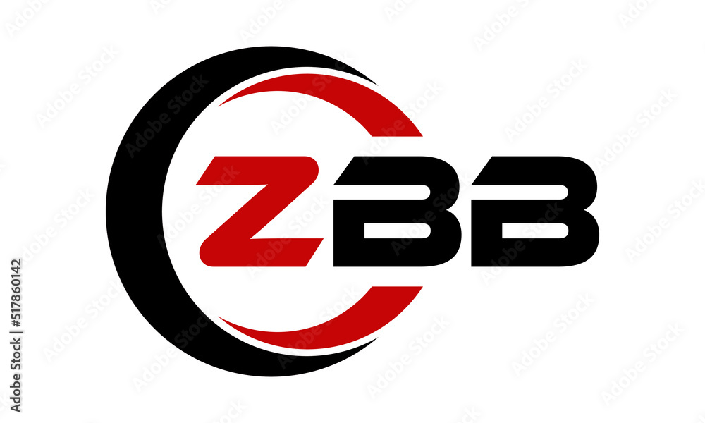 ZBB swoosh three letter logo design vector template | monogram logo ...