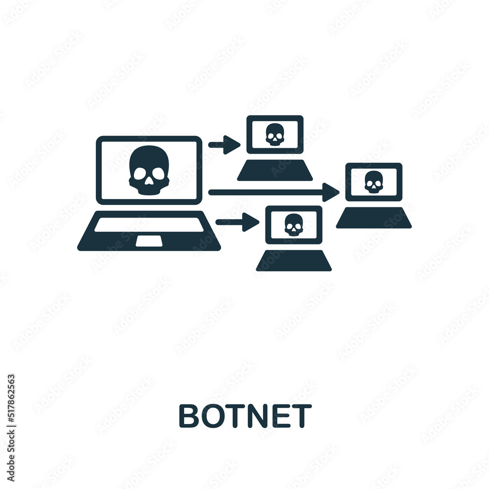 Botnet icon. Monochrome simple Cybercrime icon for templates, web ...