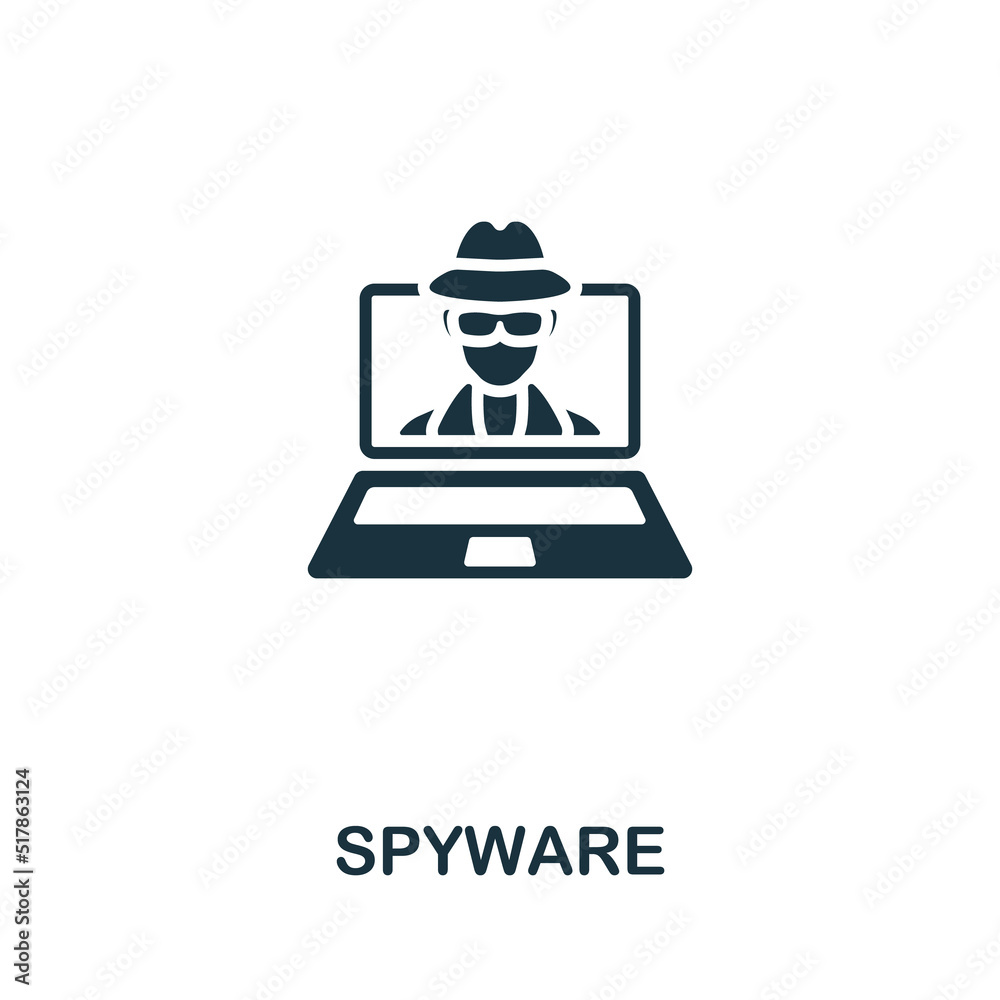 Spyware icon. Monochrome simple Cybercrime icon for templates, web ...