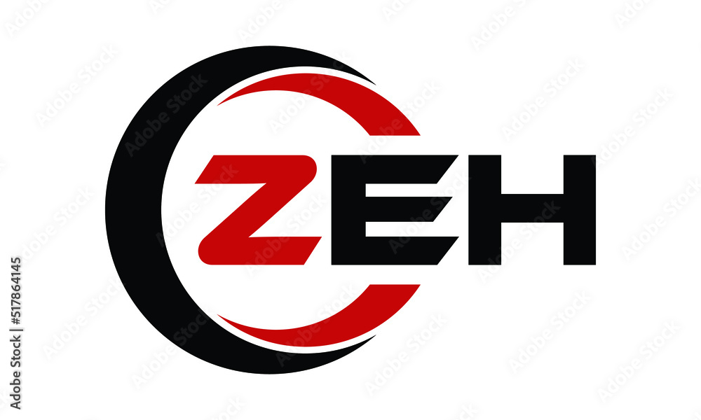 ZEH swoosh three letter logo design vector template | monogram logo ...