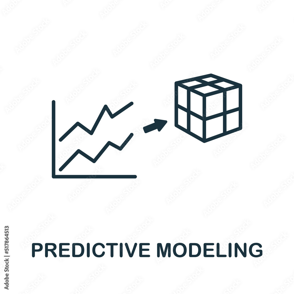 Predictive Modeling icon. Monochrome simple line Data Science icon for ...