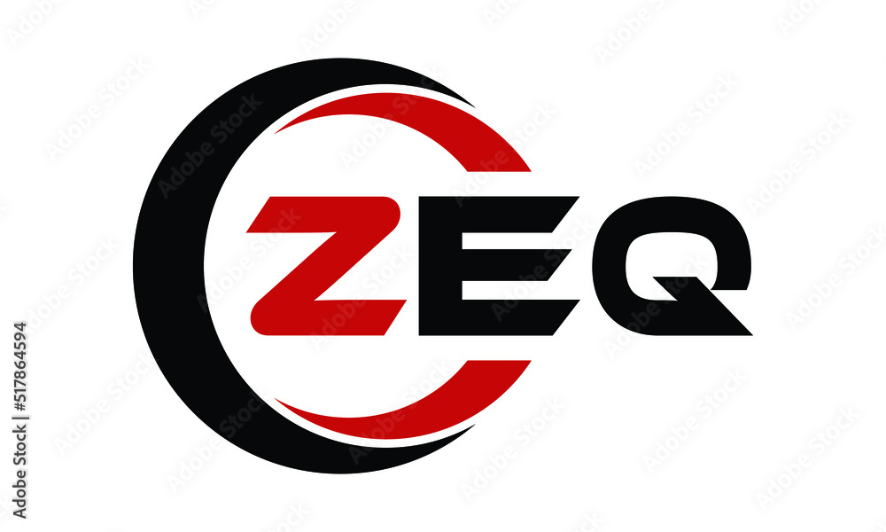 ZEQ swoosh three letter logo design vector template | monogram logo ...
