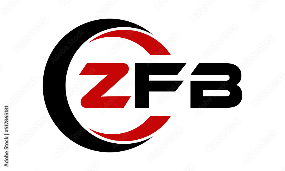 ZFB swoosh three letter logo design vector template | monogram logo ...