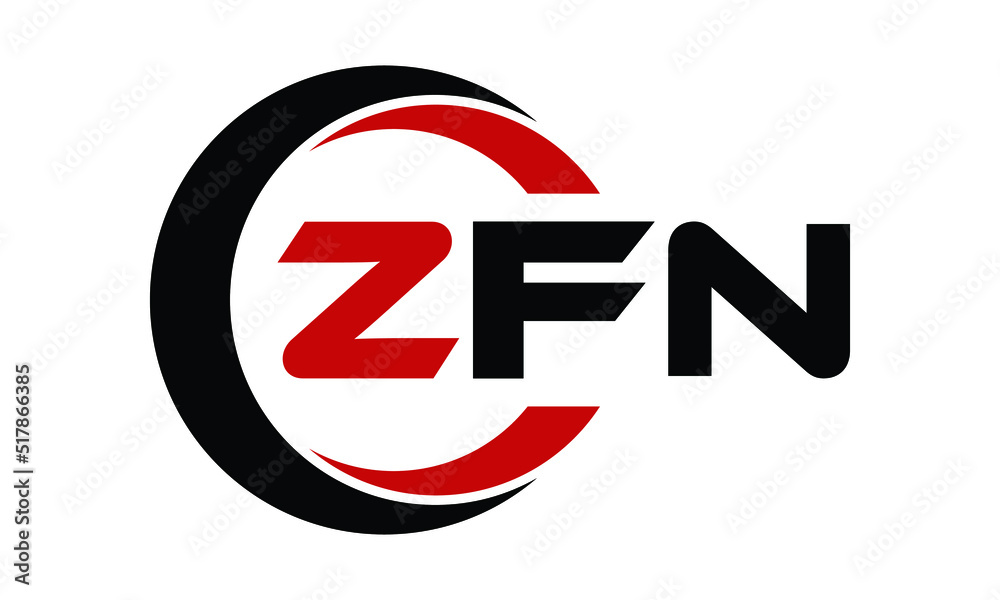ZFN swoosh three letter logo design vector template | monogram logo ...