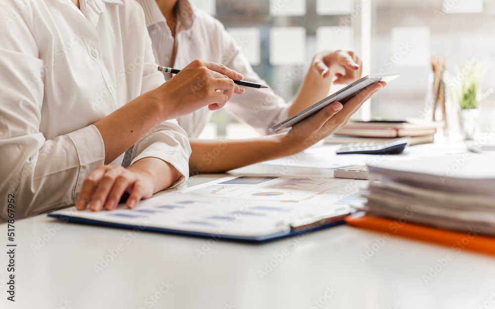 Business Asian discussing in modern office, small group asian female ...