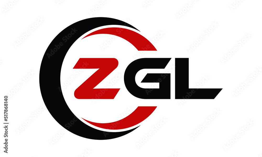 ZGL swoosh three letter logo design vector template | monogram logo ...