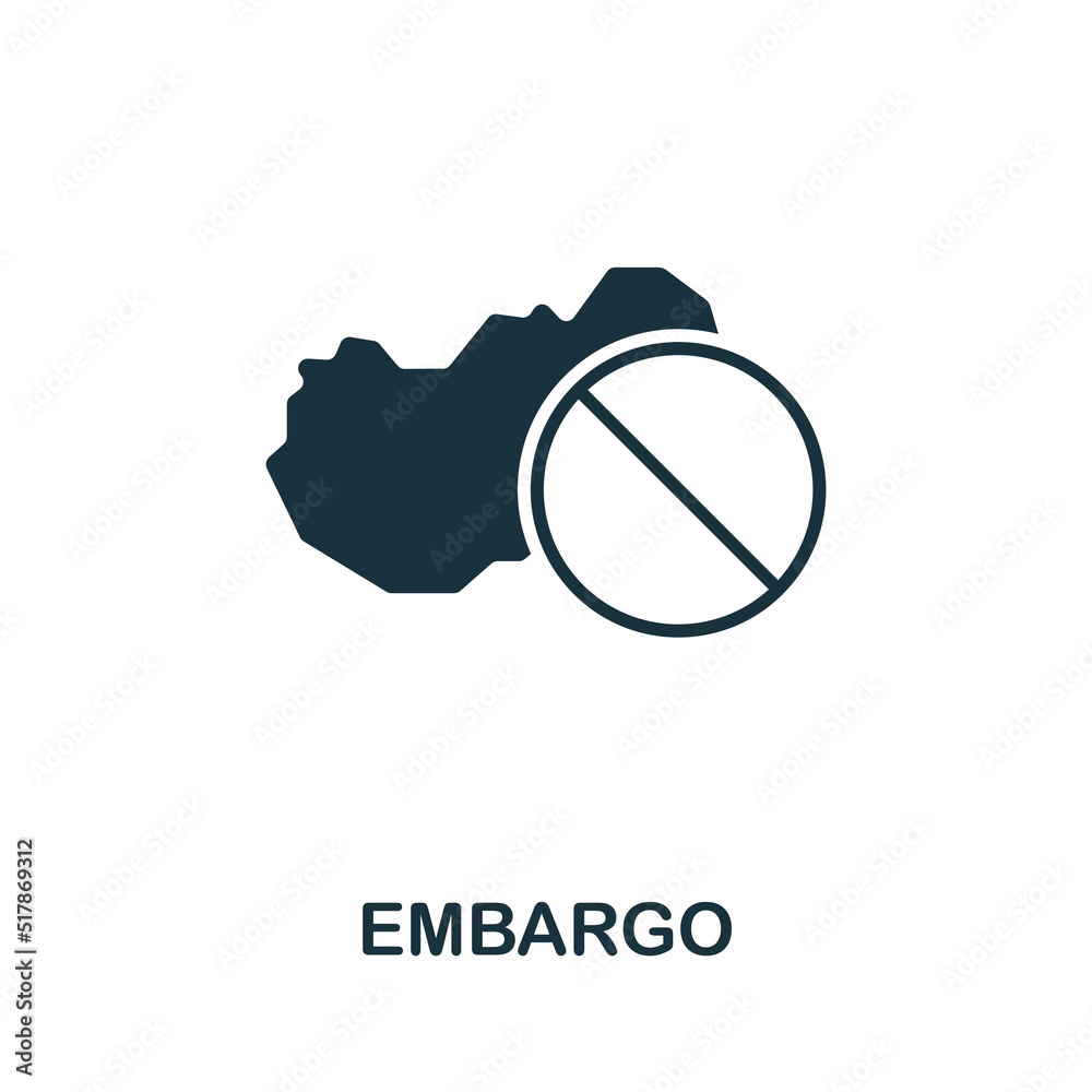Embargo icon. Monochrome simple line Economic Crisis icon for templates ... Embargo icon. Monochrome simple line Economic Crisis icon for templates ...