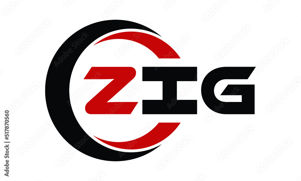 ZIG swoosh three letter logo design vector template | monogram logo ...
