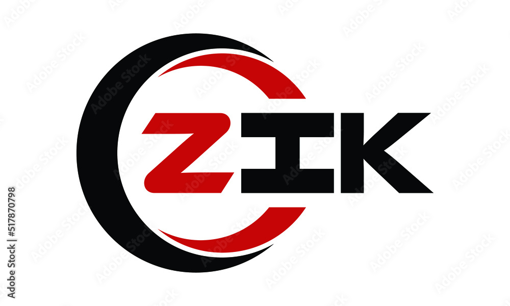 ZIK swoosh three letter logo design vector template | monogram logo | abstract logo | wordmark ...