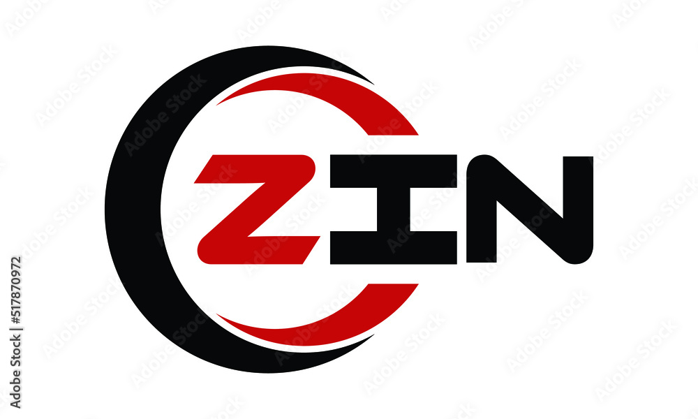 ZIN swoosh three letter logo design vector template | monogram logo ...