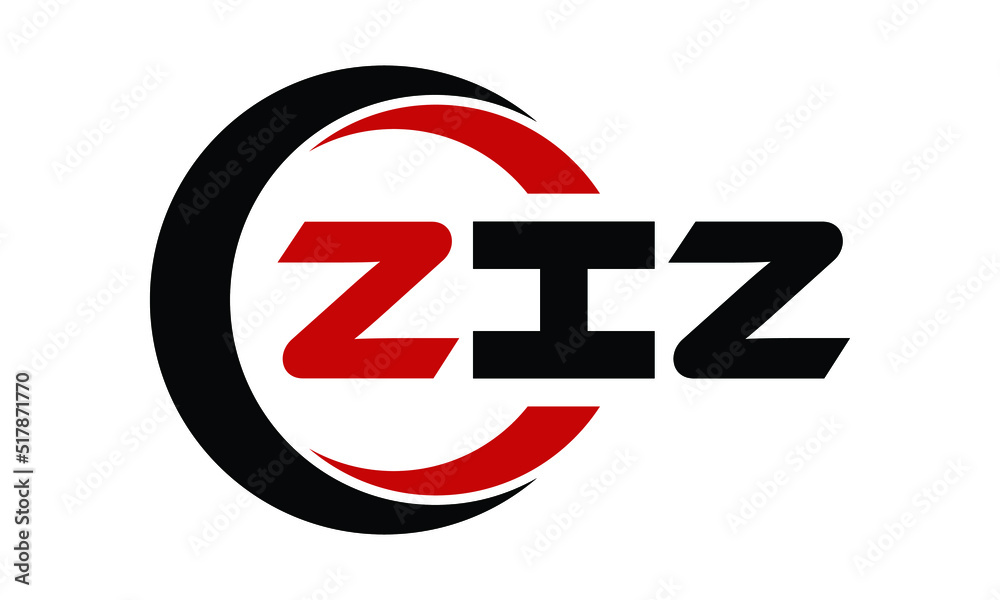 ZIZ swoosh three letter logo design vector template | monogram logo ...