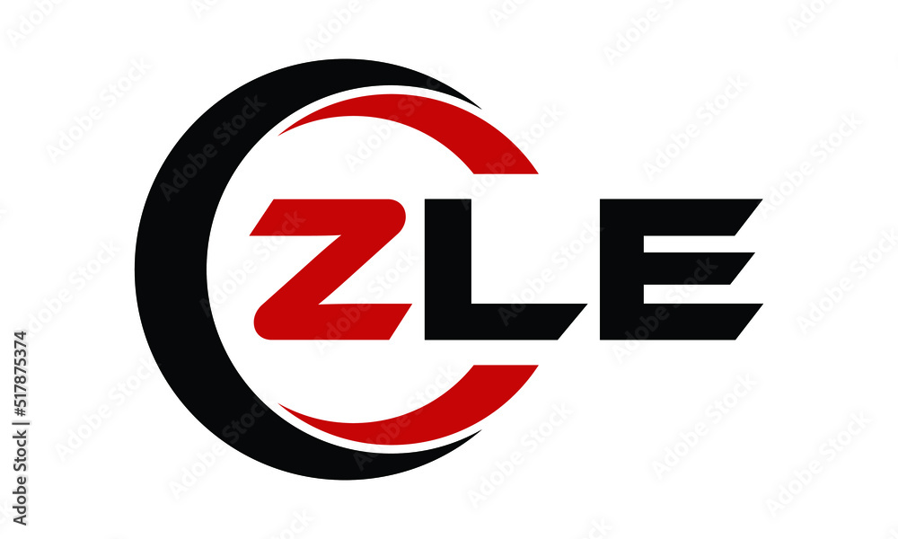 ZLE swoosh three letter logo design vector template | monogram logo ...