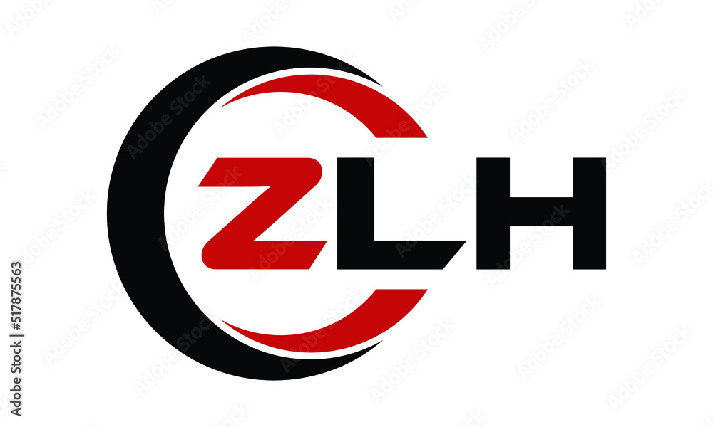 ZLH swoosh three letter logo design vector template | monogram logo ...