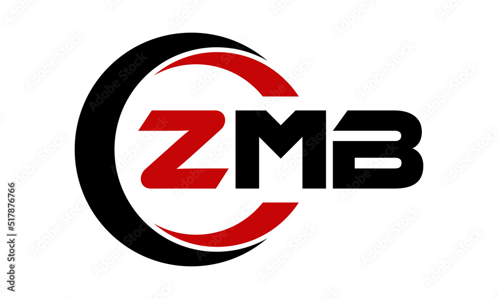 ZMB swoosh three letter logo design vector template | monogram logo ...